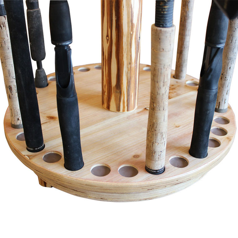 Rush Creek Creations 30-Rod Rotating Round Fishing Rod Storage Rack ...