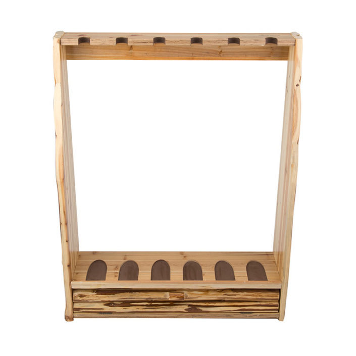 Rush Creek Creations 6-Gun Freestanding Indoor Wood Storage Rack for ...