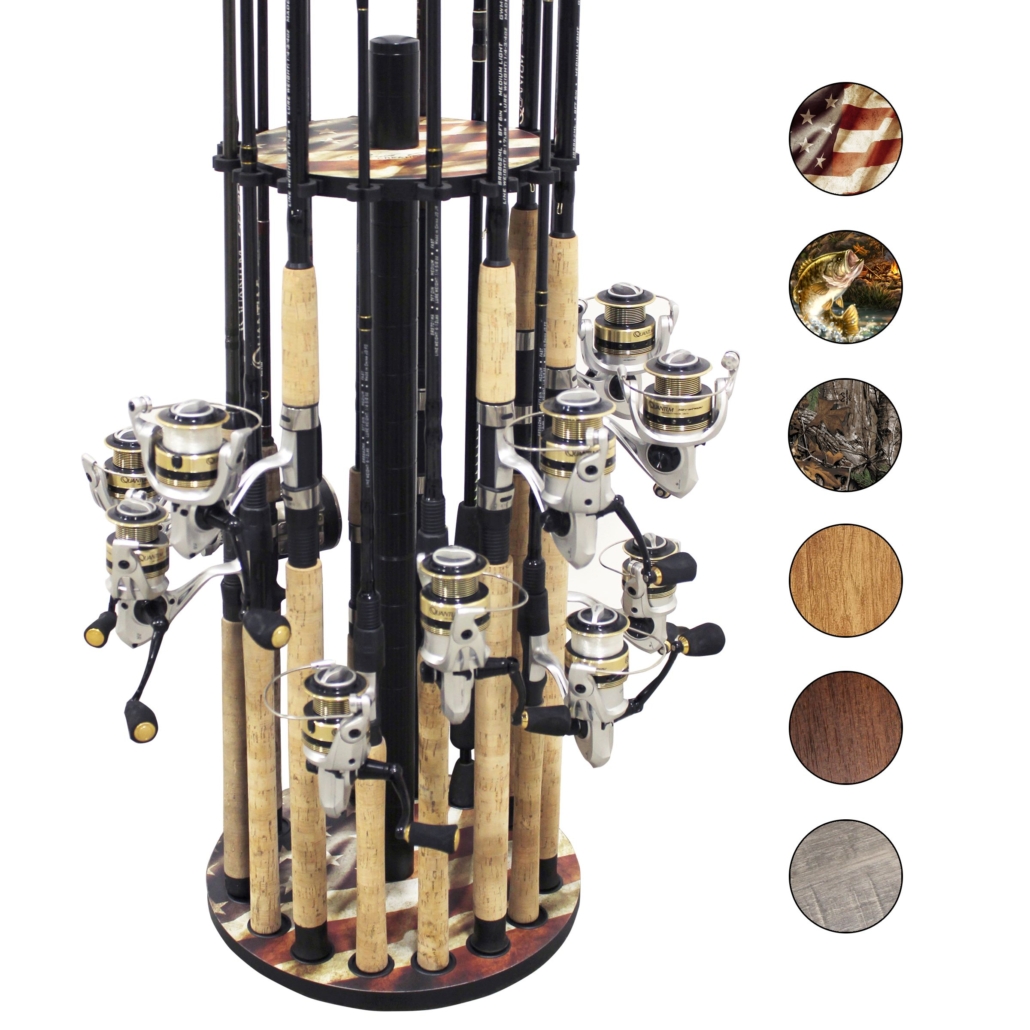 16-Fishing Rod Round Rack (Available in 3 colors) - Rush Creek Creations