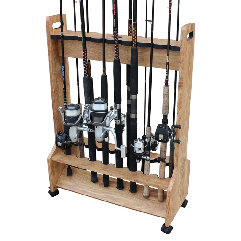 Rush Creek Creations 16-Rod Double-Sided Rolling Fishing Rod Storage ...