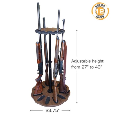 Rush Creek Creations Adjustable Height Indoor Spinning 12 Gun Storage ...