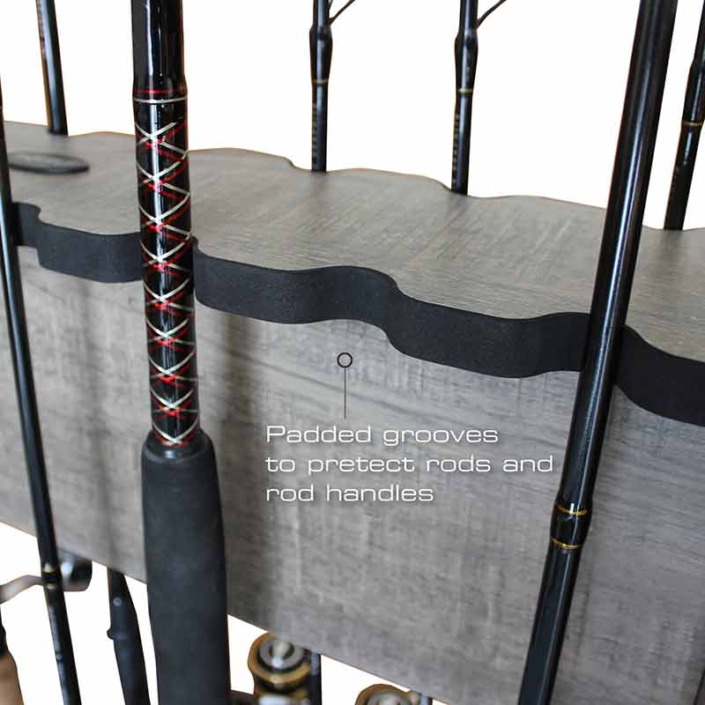 Rush Creek Creations 16-Rod Double-Sided Rolling Fishing Rod Storage ...