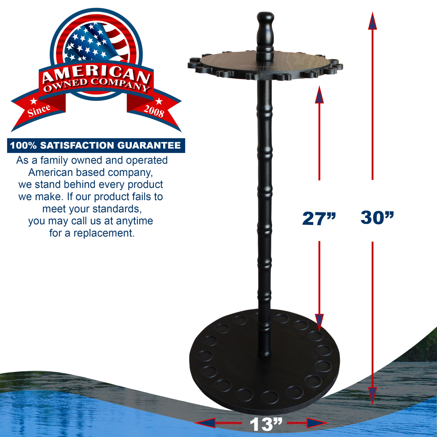 Rush Creek Creations 16-Rod Round Freshwater Fishing Rod Storage Rack ...