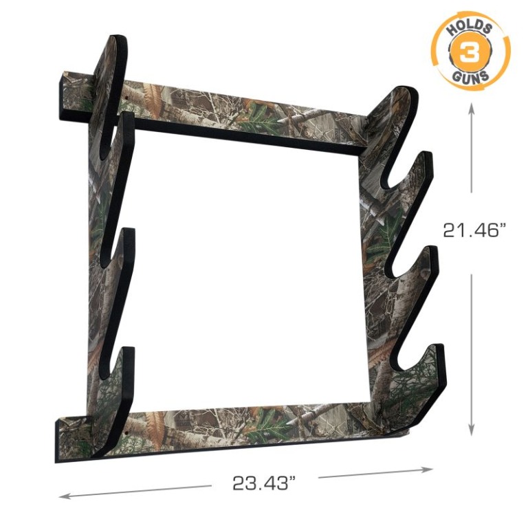 Rush Creek Creations Wall-Mount 3-Gun Storage Display Rack for Rifles ...