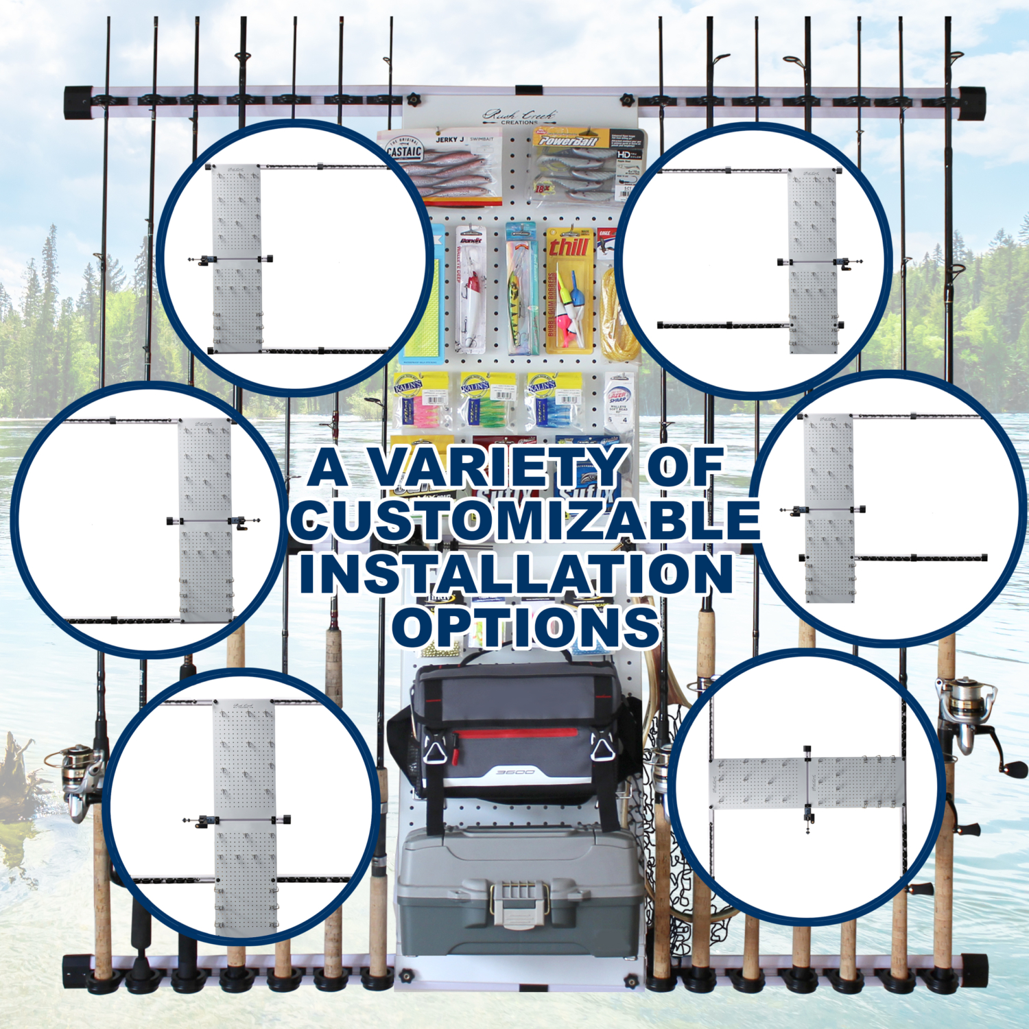 Rush Creek Creations No Limit 14 Fishing Rod and Tackle Storage Rack ...