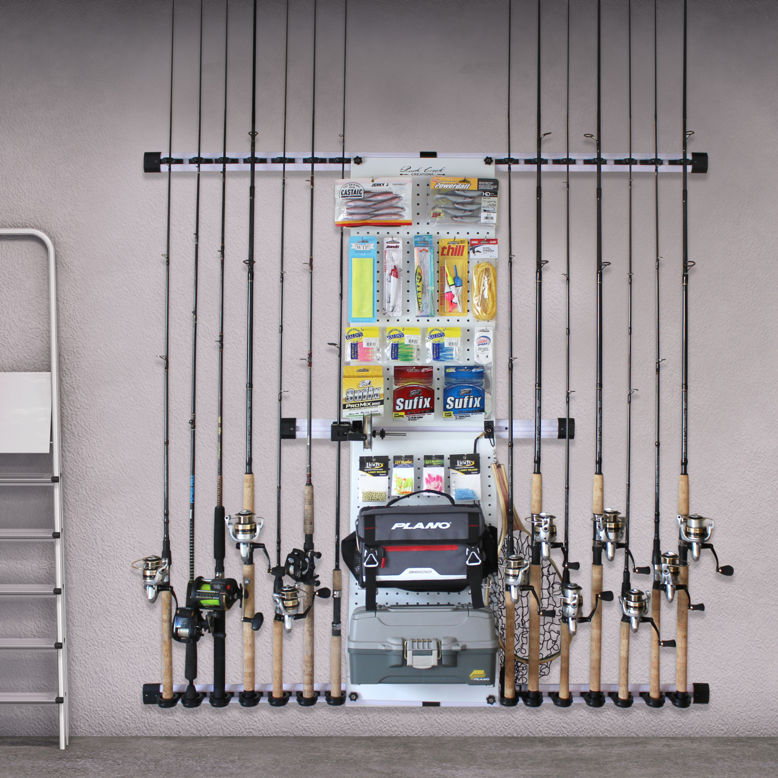 Rush Creek Creations No Limit 14 Fishing Rod and Tackle Storage Rack ...