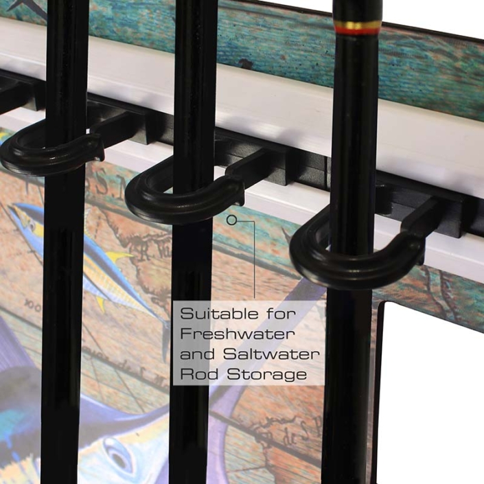 Rush Creek Creations Guy Harvey 8-Rod Wall or Ceiling Fishing Rod ...