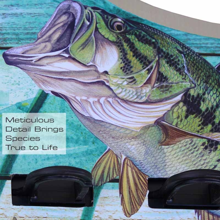 Guy Harvey Bass Fishing Wall Storage Rack 6 Rod Holder – Durable Multi ...