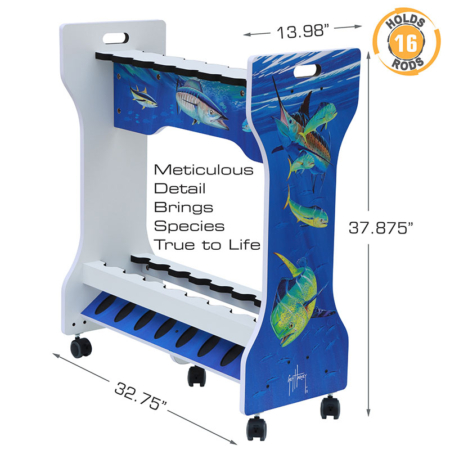 Rush Creek Creations Guy Harvey 16-Rod Double-Sided Rolling Fishing Rod ...