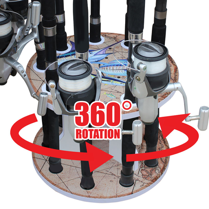 Guy Harvey Ancient Map Spinning 9 Fishing Rod Storage Rack - Rush Creek ...