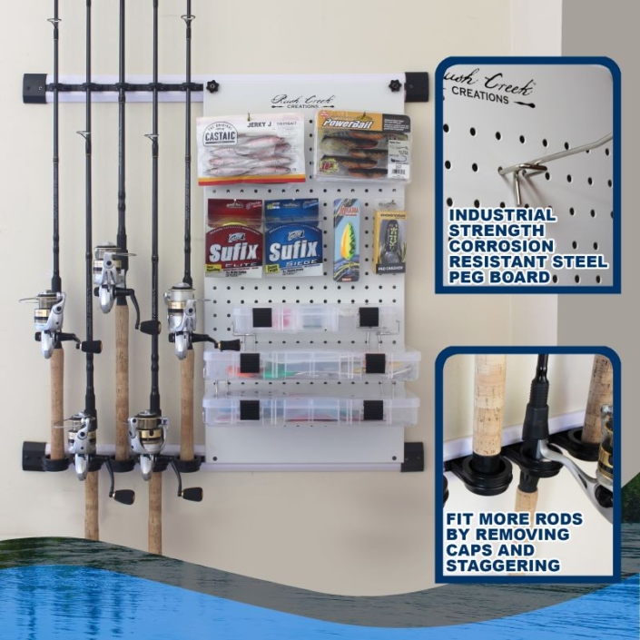 Rush Creek Creations No Limit 5 Fishing Rod and Tackle Storage Rack ...