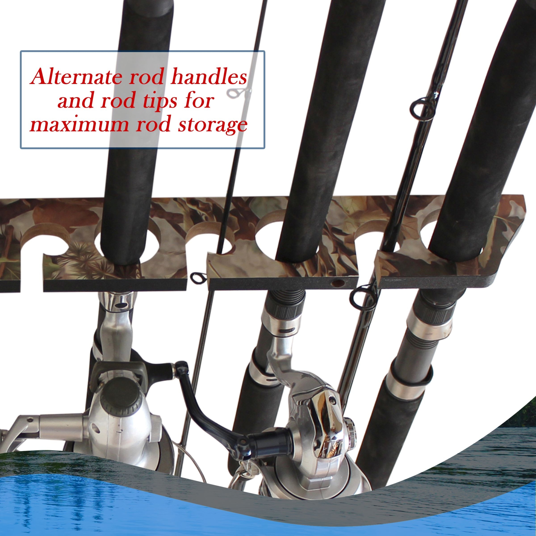 Rush Creek Creations 11-Rod Wall or Ceiling Fishing Rod Storage Rack ...