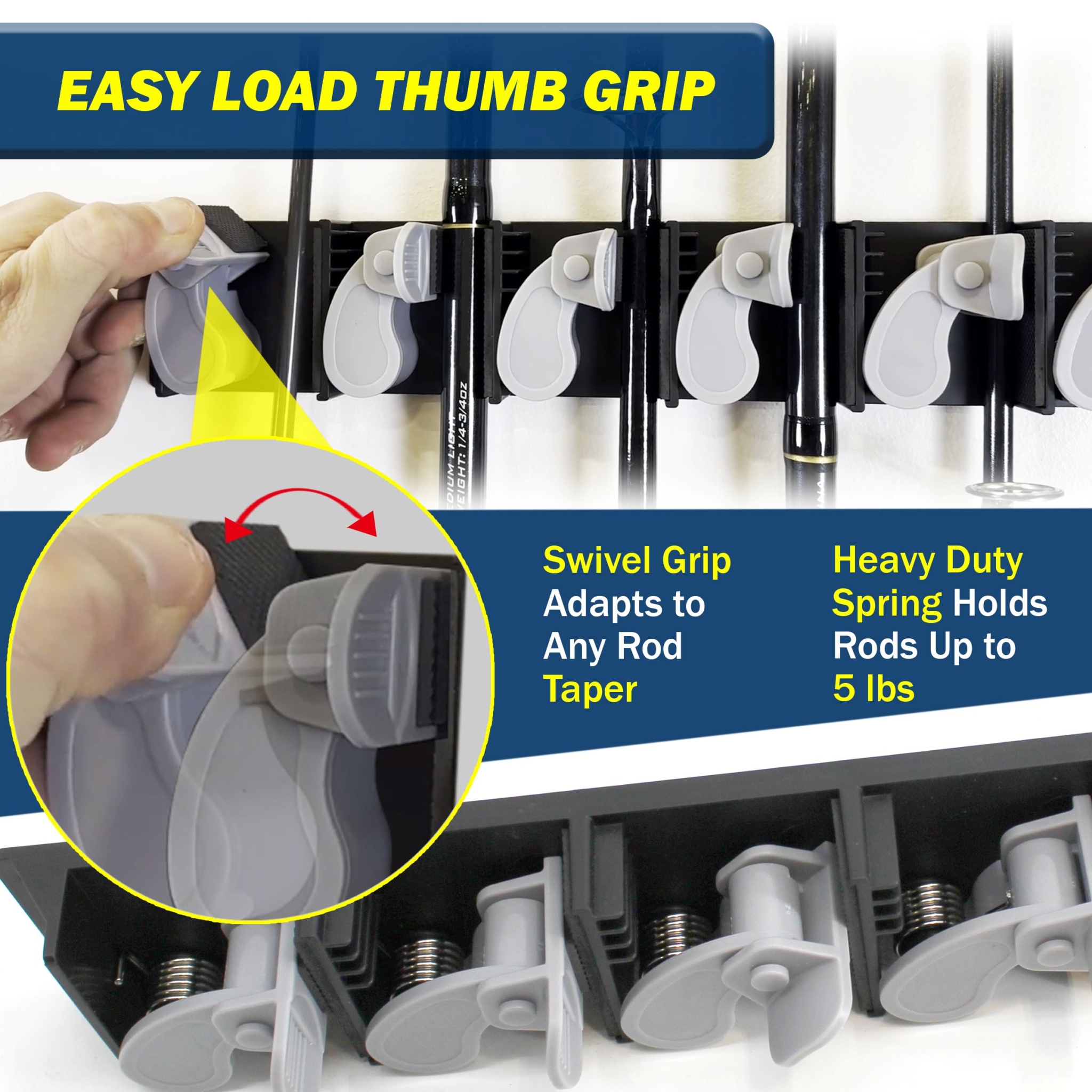 2-Pack Wall-Mounted Fishing Rod Holder – Space-Saving Vertical Rod Rack ...