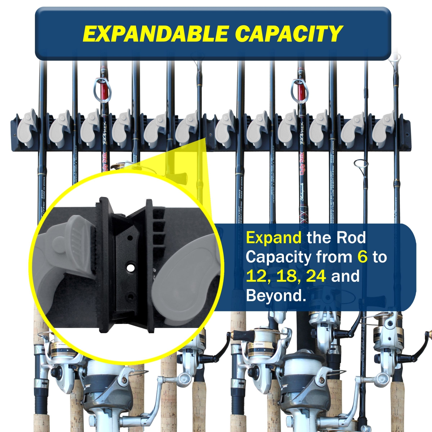 Wall-Mounted Fishing Rod Holder – Space-Saving Vertical Rod Rack for ...