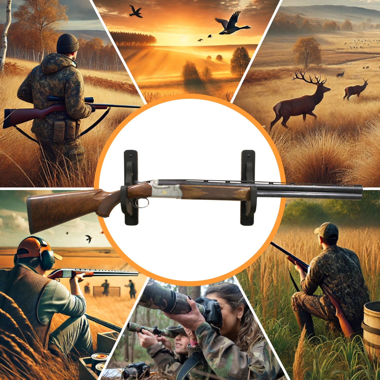 Rush Creek Creations Black Single Rifle/Shotgun Gun Hooks Wall Display ...